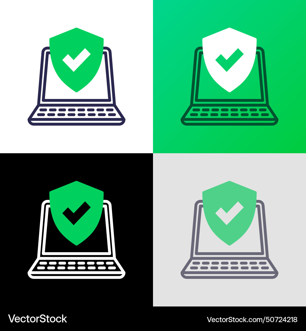 Protection enabled thin line icon shield Vector Image