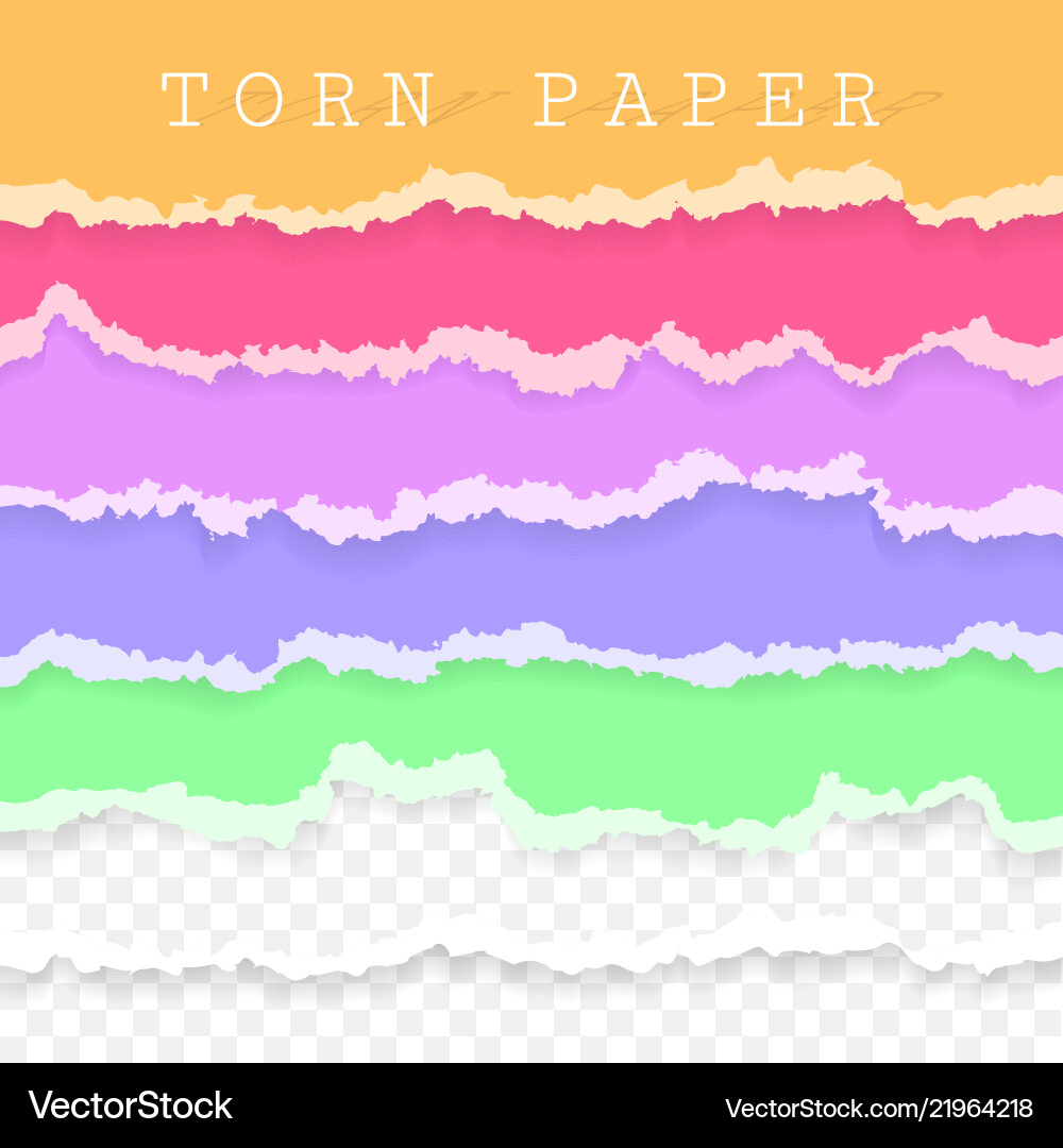 Set torn paper stripes texture Royalty Free Vector Image