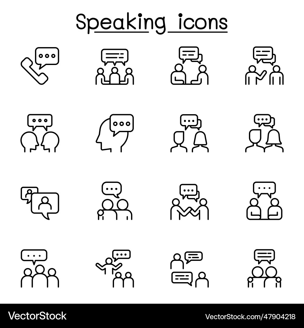 Speaking Bubble Icon Set Royalty Free Vector Image