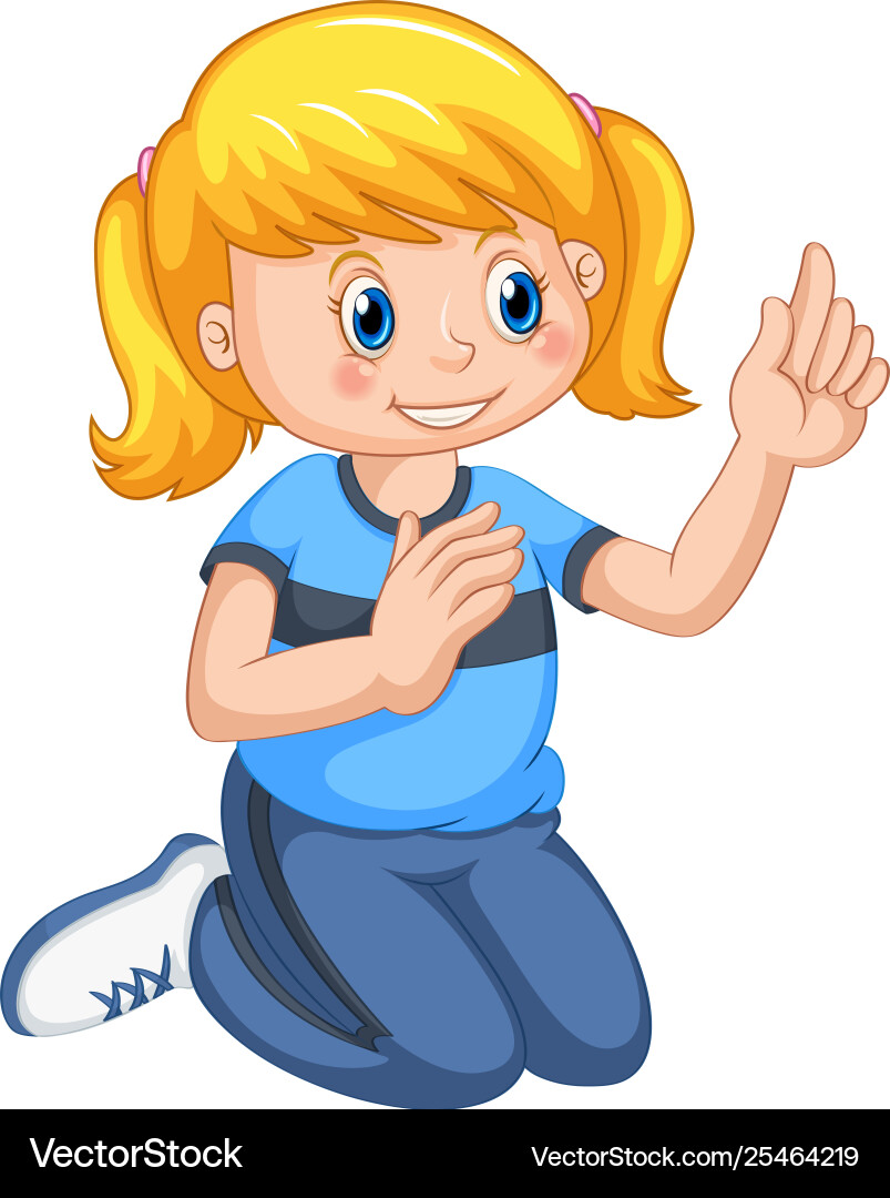 A happy girl character Royalty Free Vector Image