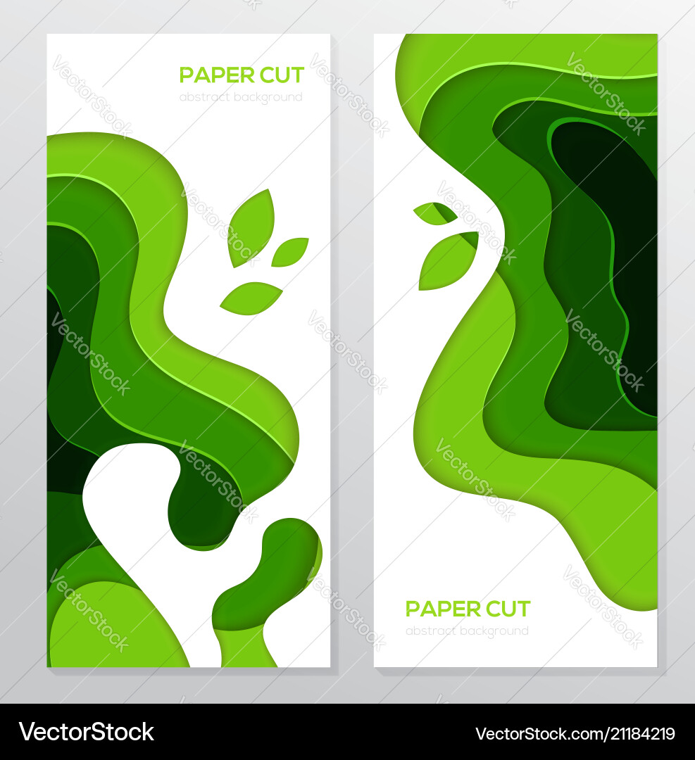 Abstract green banner - set of template Royalty Free Vector