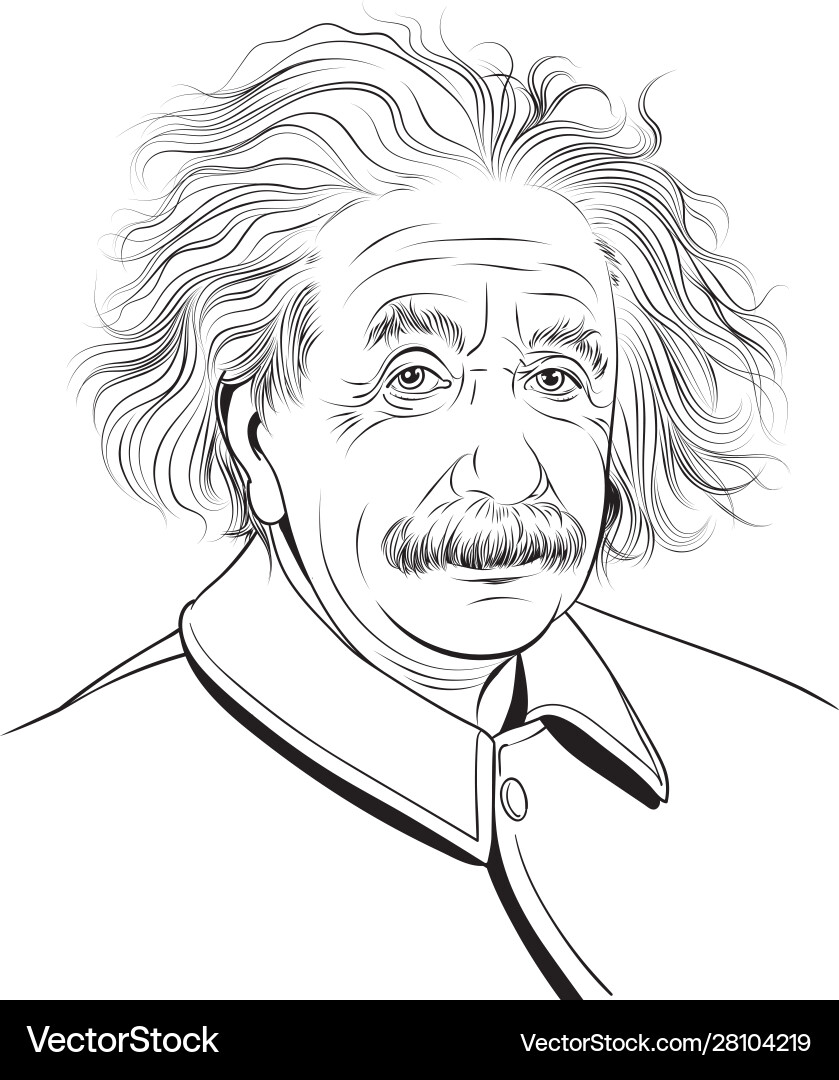 Albert Einstein Portrait - Iconic Physicist Vector Image