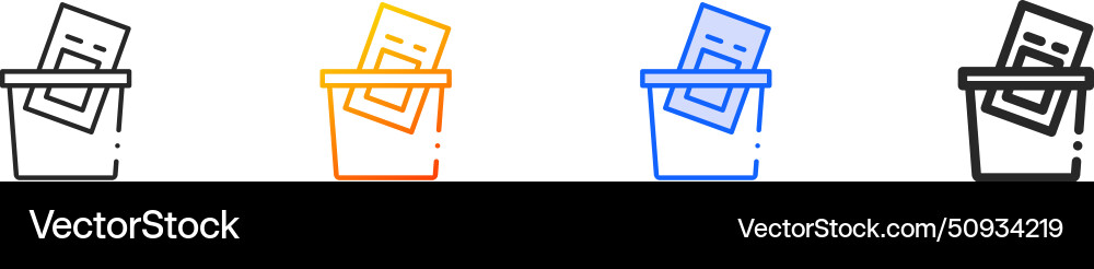 Ballot box iconthin linear gradient blue stroke Vector Image