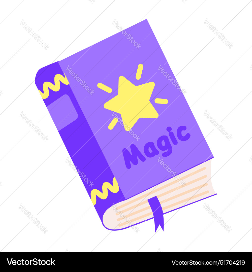Big magic book with spells children Royalty Free Vector