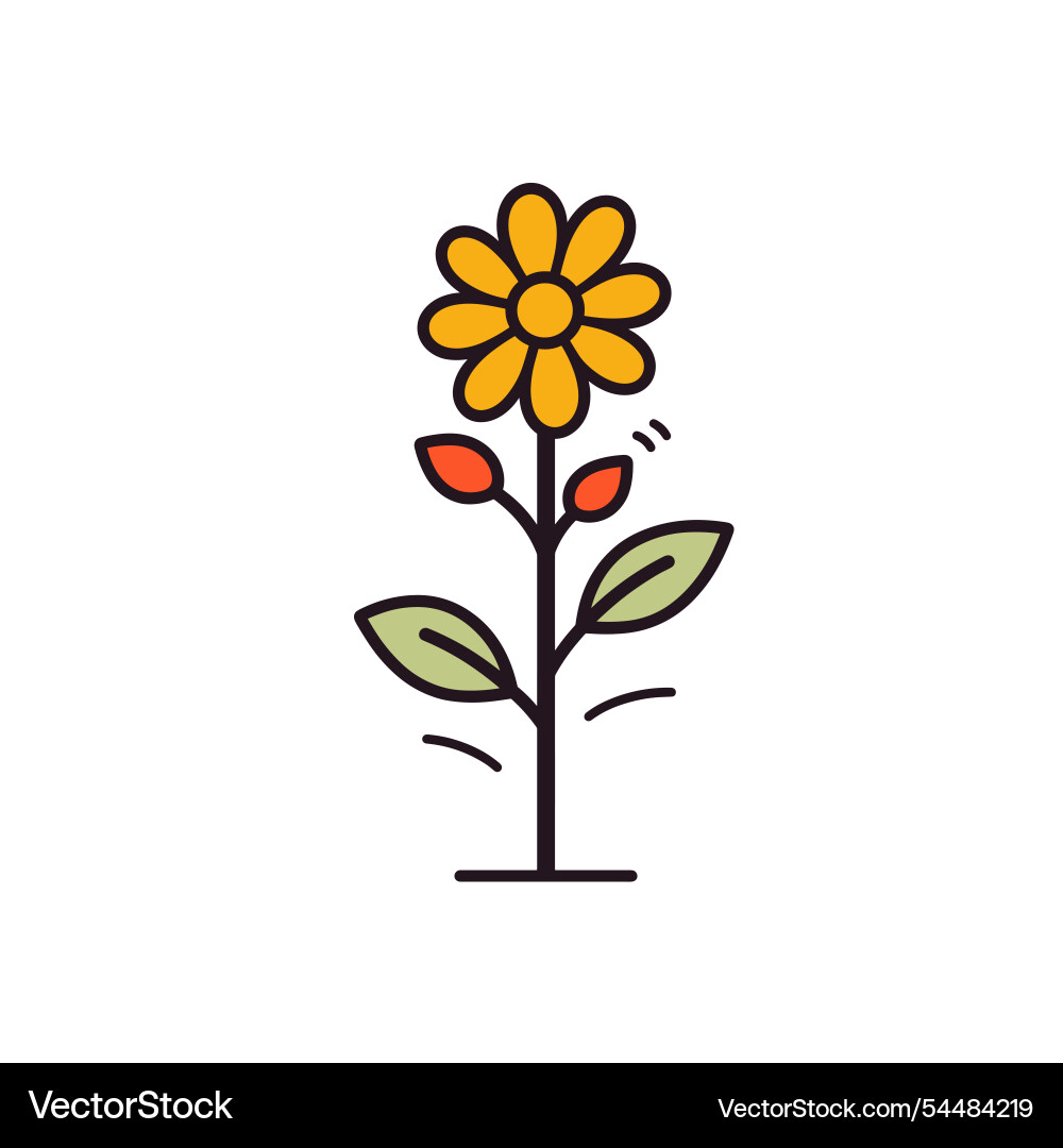 Colorful flower with simple design Royalty Free Vector Image