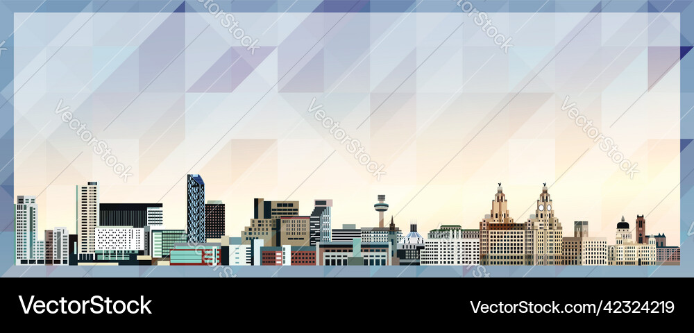 Colorful Liverpool Skyline Poster Royalty Free Vector Image