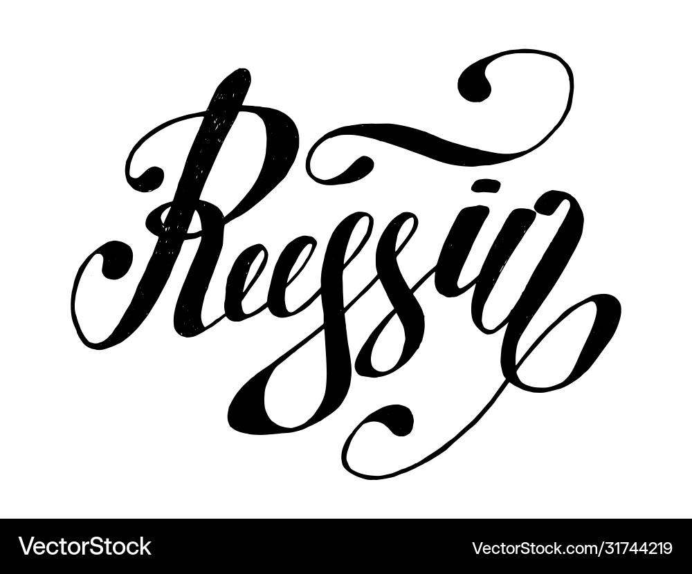 Hand written text russia in modern calligraphy Vector Image