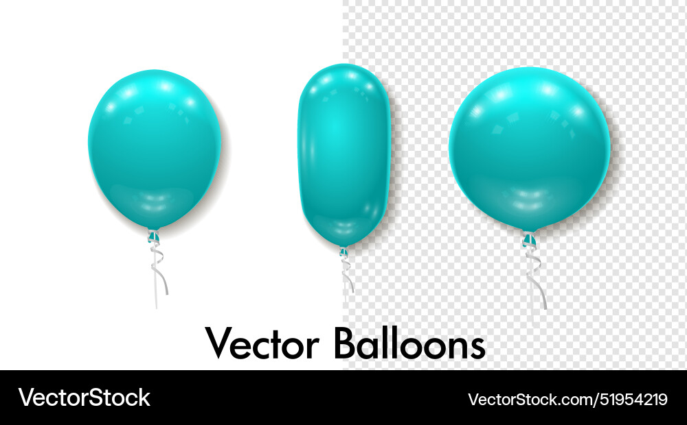 Light blue helium balloon birthday baloon flying Vector Image