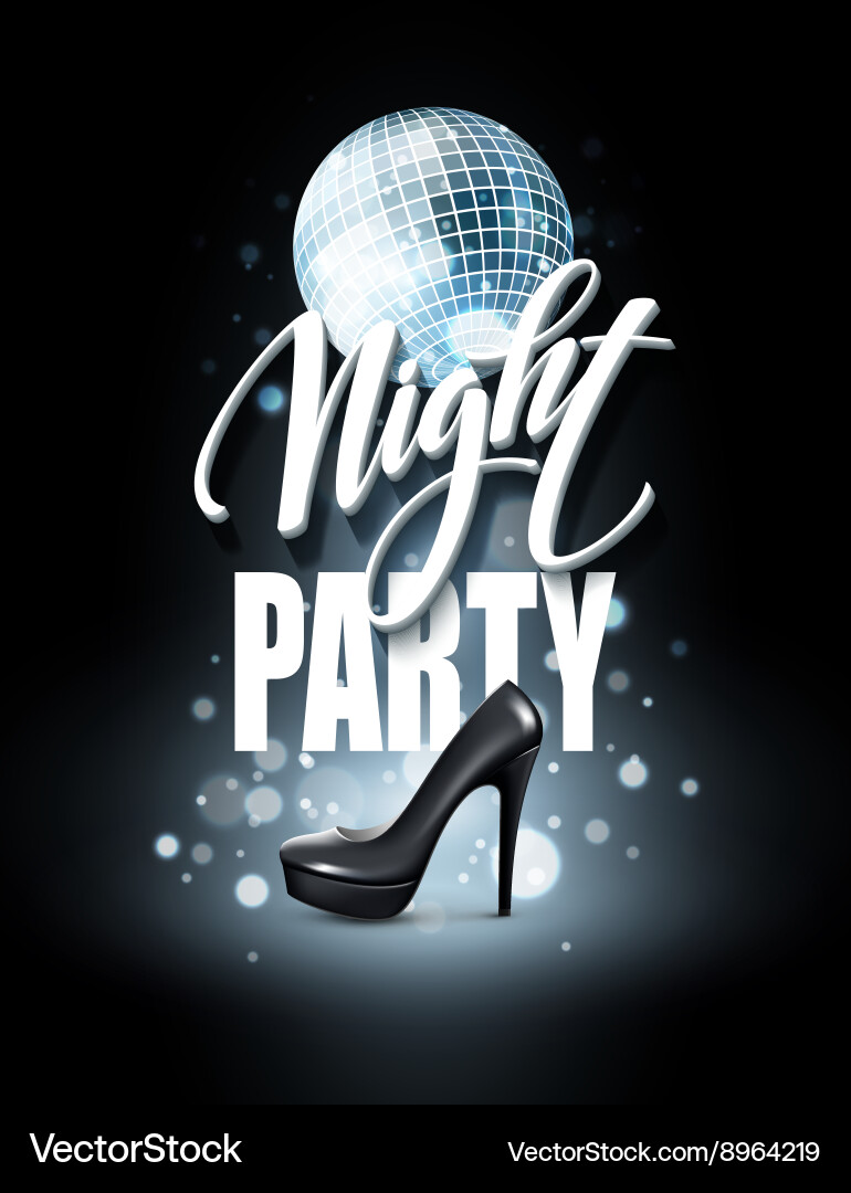 Night party typography design Royalty Free Vector Image