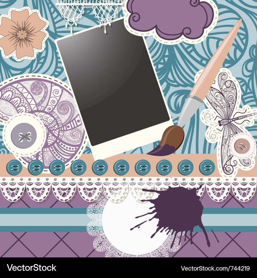 Scrapbook design patterns Royalty Free Vector Image