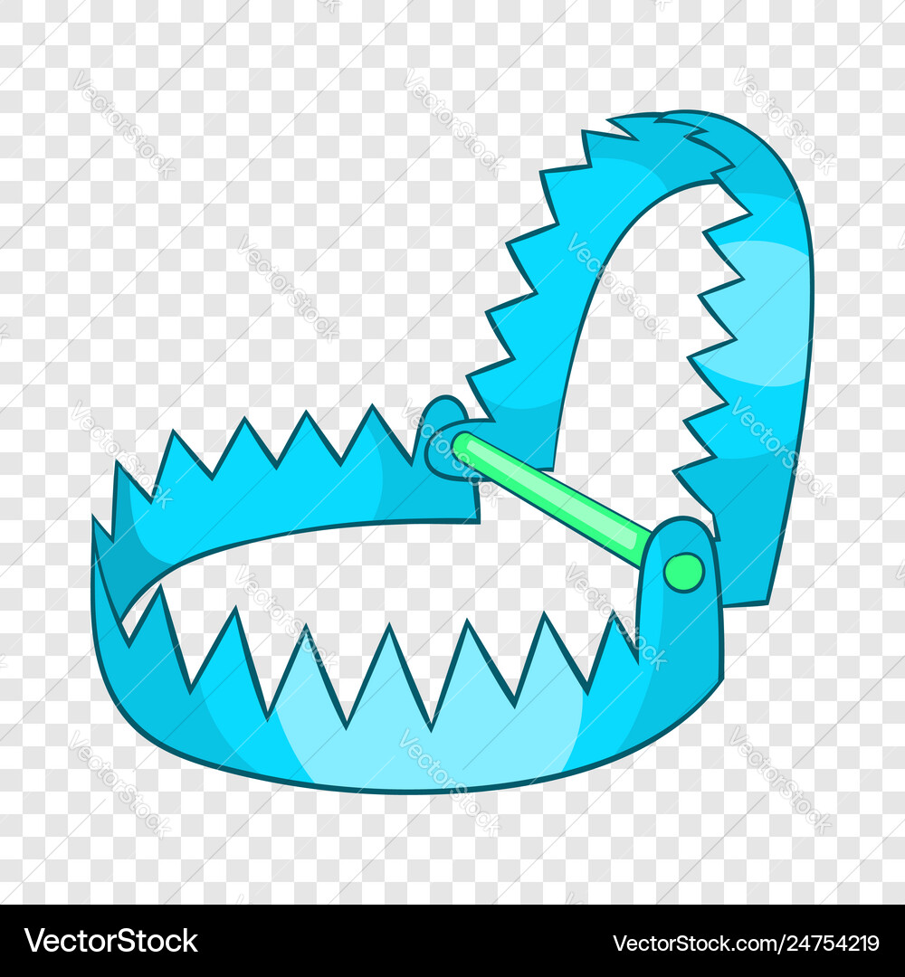 Sharp metal trap icon cartoon style Royalty Free Vector