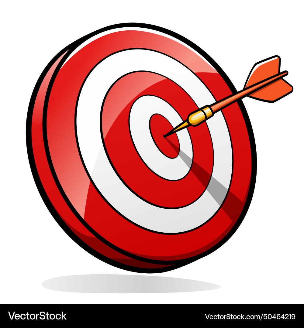 Target cartoon on white background Royalty Free Vector Image