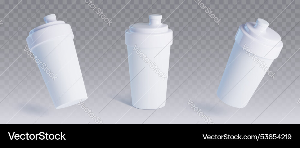 White protein cocktail shaker plastic bottle Vector Image