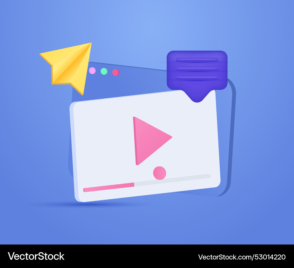 3d realistic icon social media live streaming Vector Image