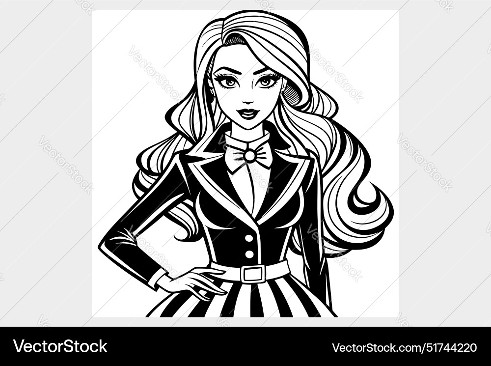 A cute barbie girl Royalty Free Vector Image - VectorStock