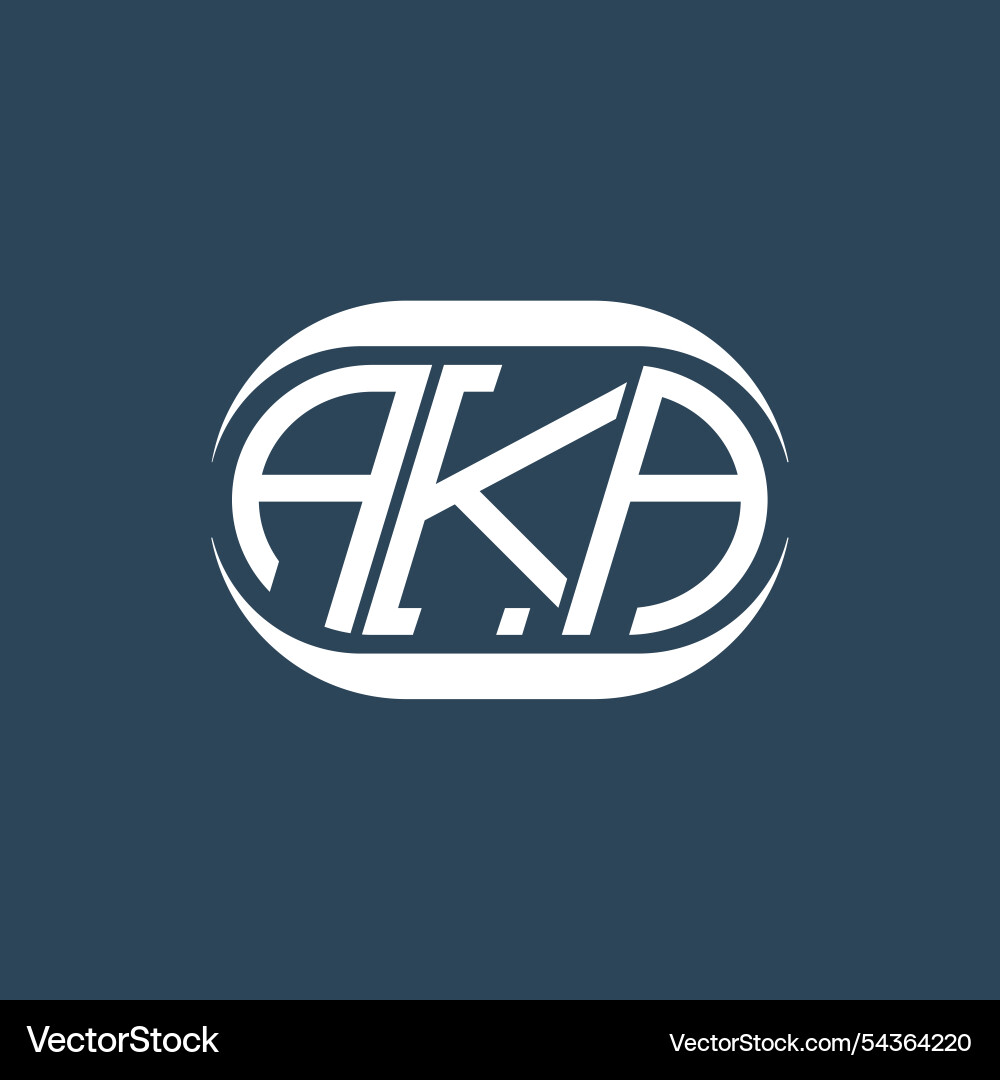 Aka abstract monogram logo design Royalty Free Vector Image