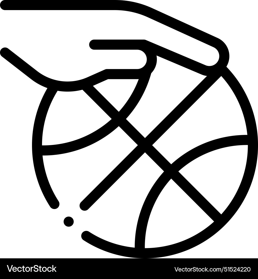 Basketball icon thin linear style design isolated Vector Image