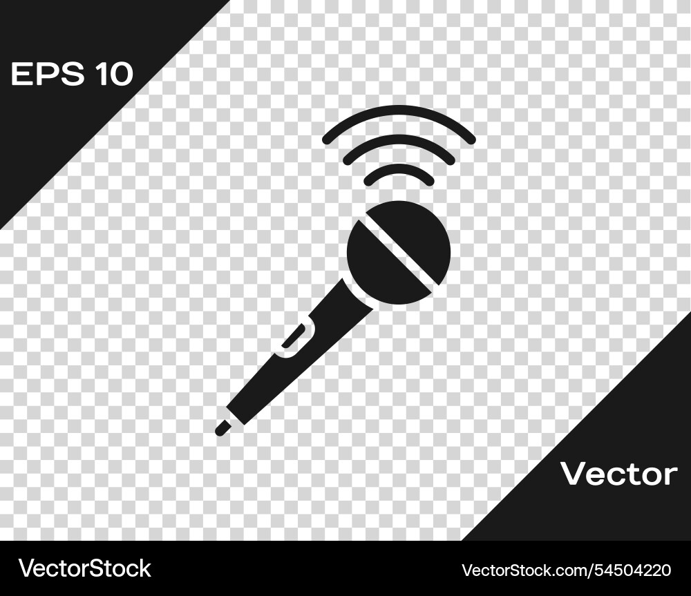 Black wireless microphone icon isolated Royalty Free Vector