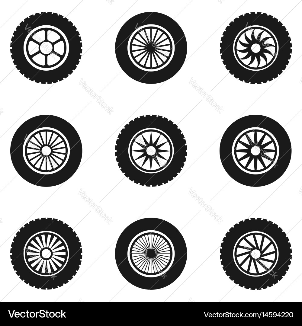 Car Tyre Collection Royalty Free Vector Image - VectorStock