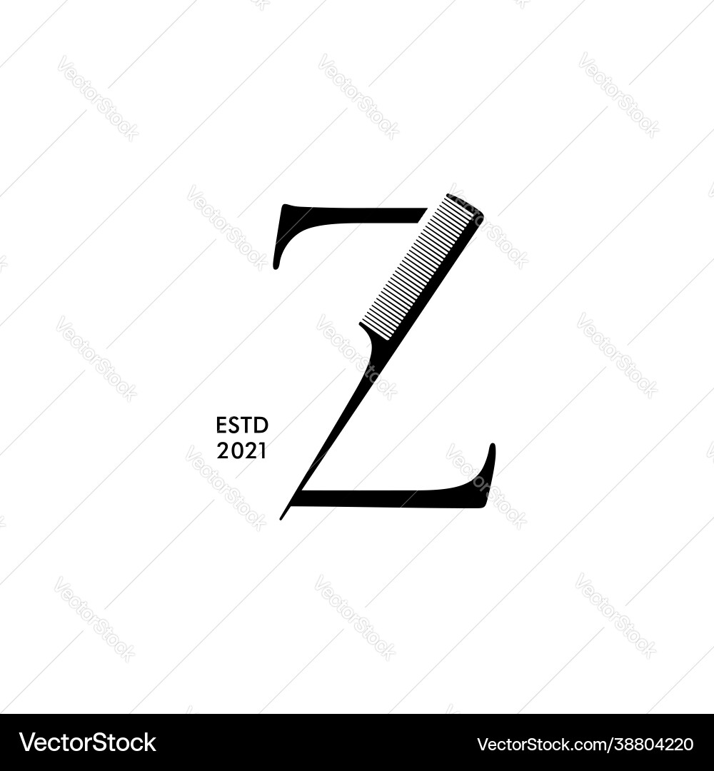 Initial z comb Royalty Free Vector Image - VectorStock