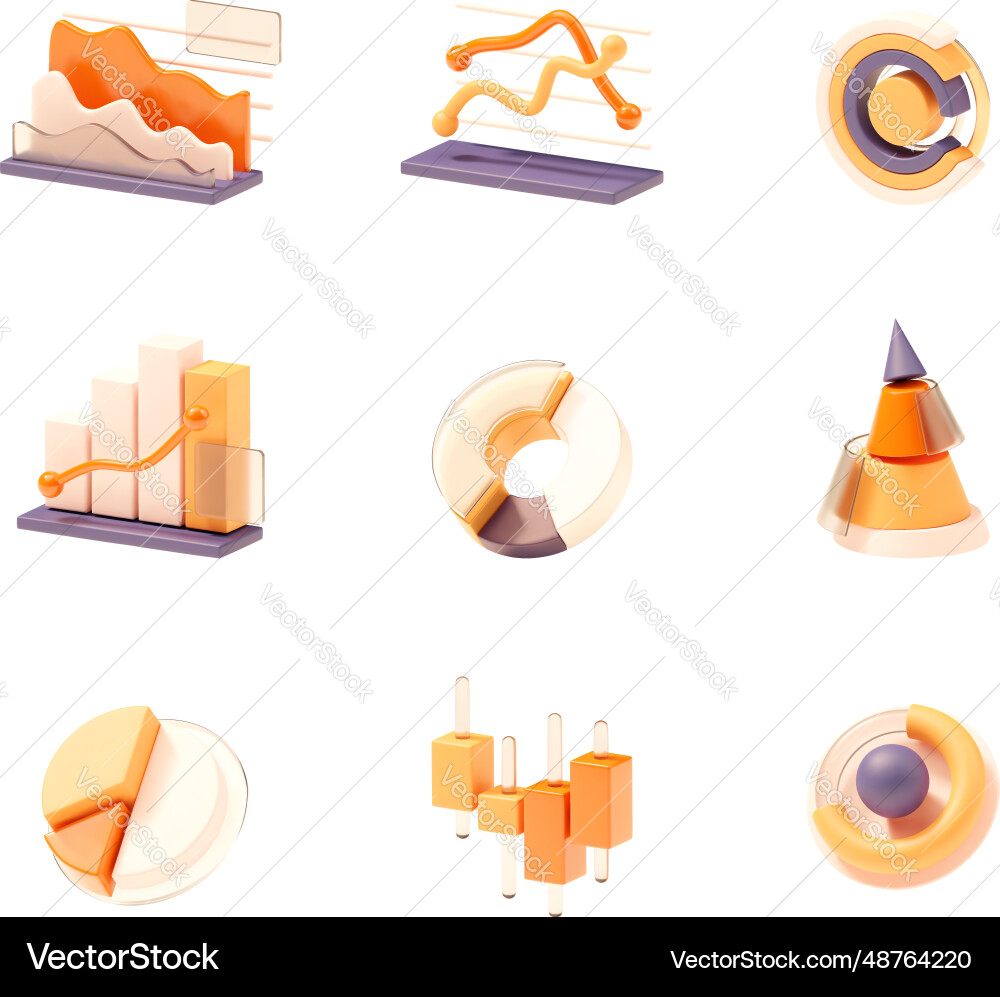 Modern Chart and Diagram Collection Royalty Free Vector