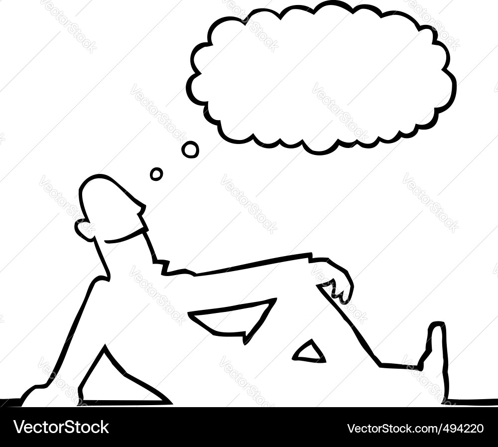 Person daydreaming Royalty Free Vector Image - VectorStock