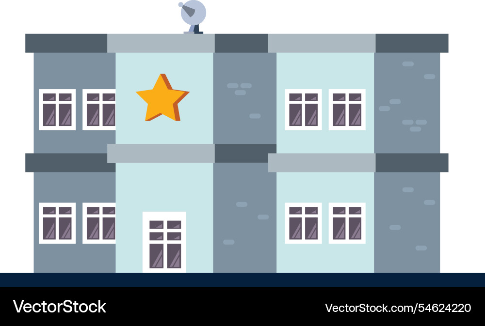 Police station department building Royalty Free Vector Image