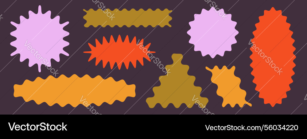 Scallop shape frames kit Royalty Free Vector Image
