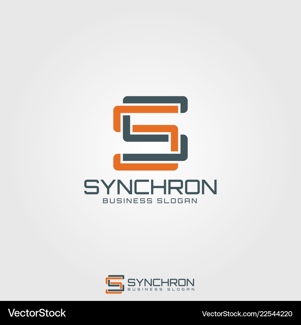 Synchron - monogram letter s logo Royalty Free Vector Image