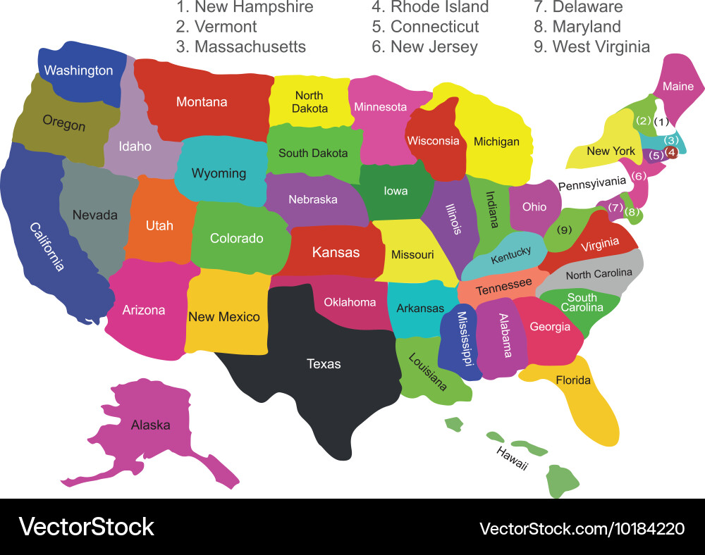 United states map Royalty Free Vector Image - VectorStock