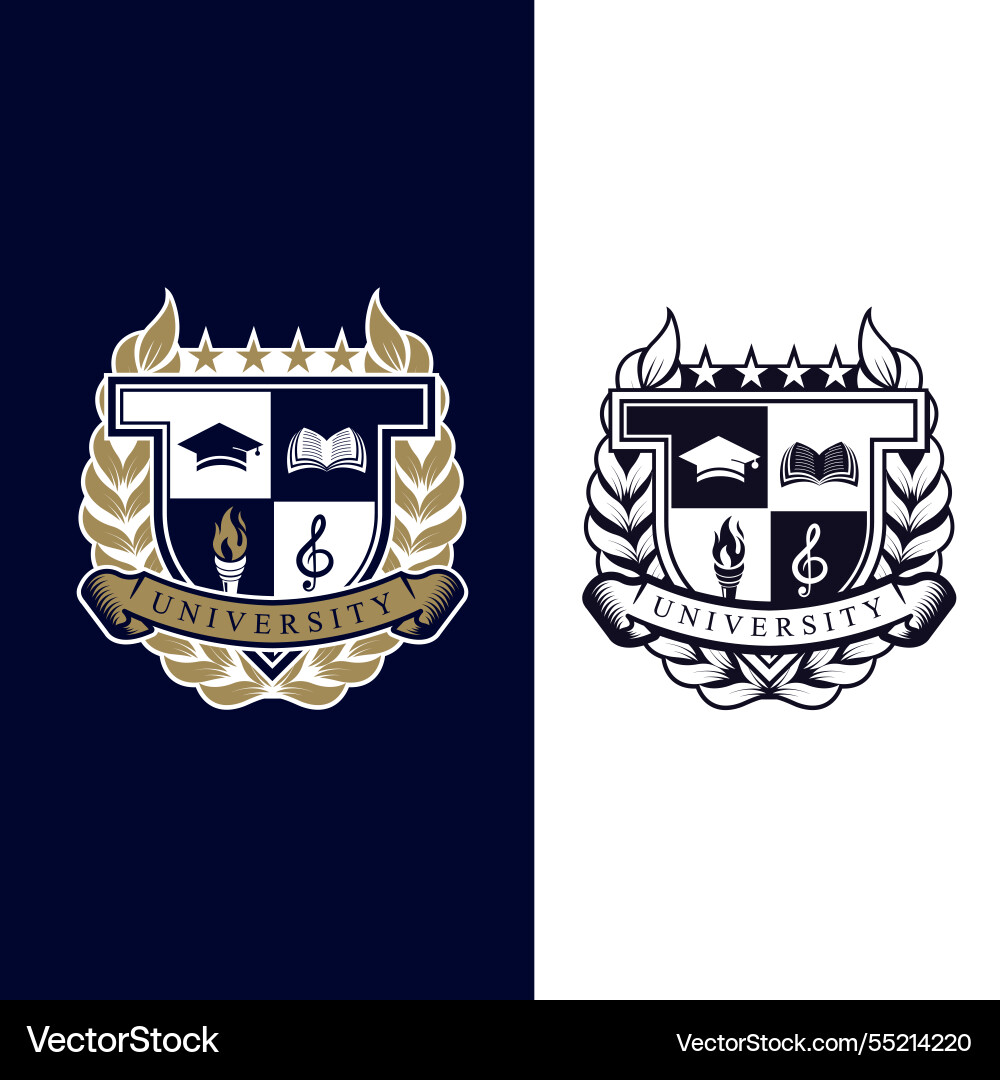 University Badge Logo - Education Emblem Vector Image