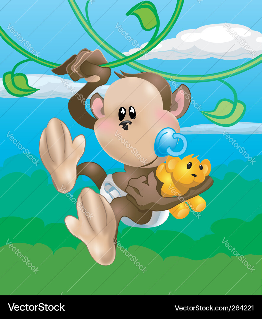 Cute monkey Royalty Free Vector Image - VectorStock