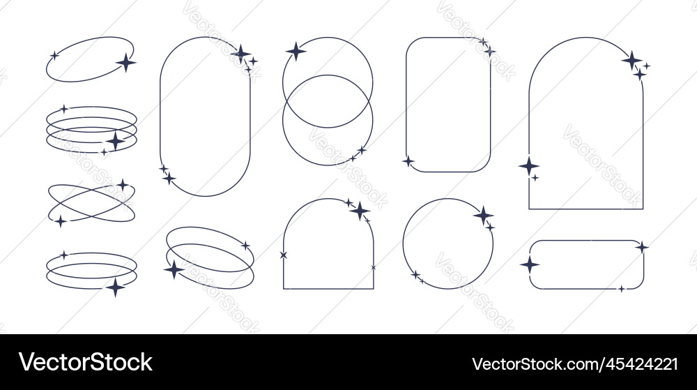 Frames and borders with twinkle stars Royalty Free Vector
