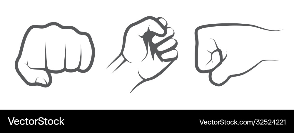 Hand punch icons on white background Royalty Free Vector