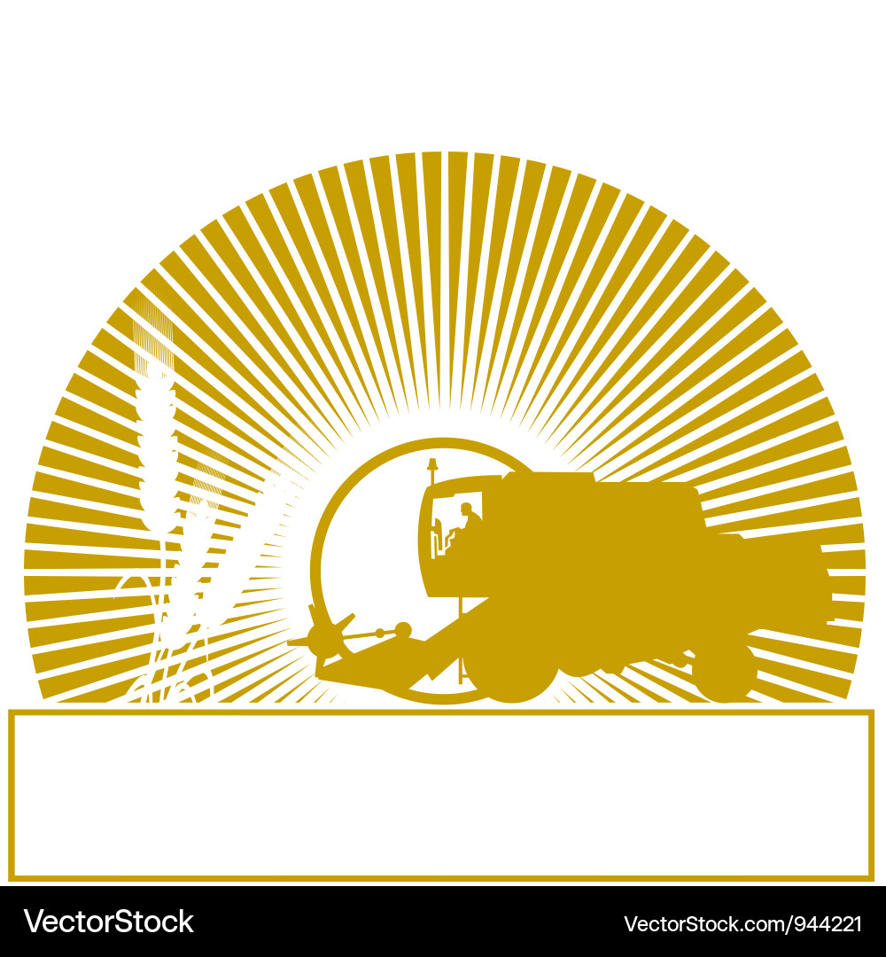 Harvesting Machine in Sunlight Royalty Free Vector Image