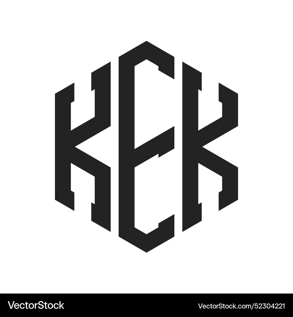 Kek logo design initial letter monogram Royalty Free Vector