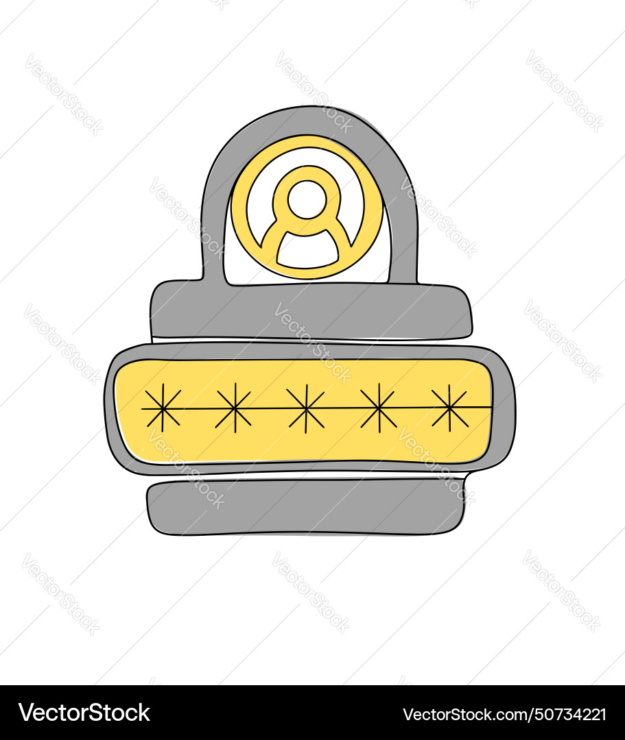 Password lock personal color Royalty Free Vector Image