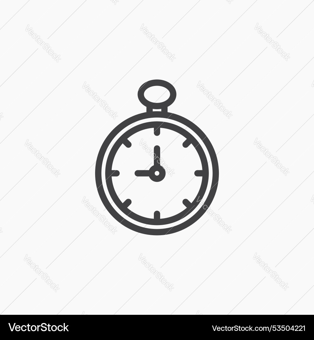 Pocket watchline in thin line black color flat Vector Image