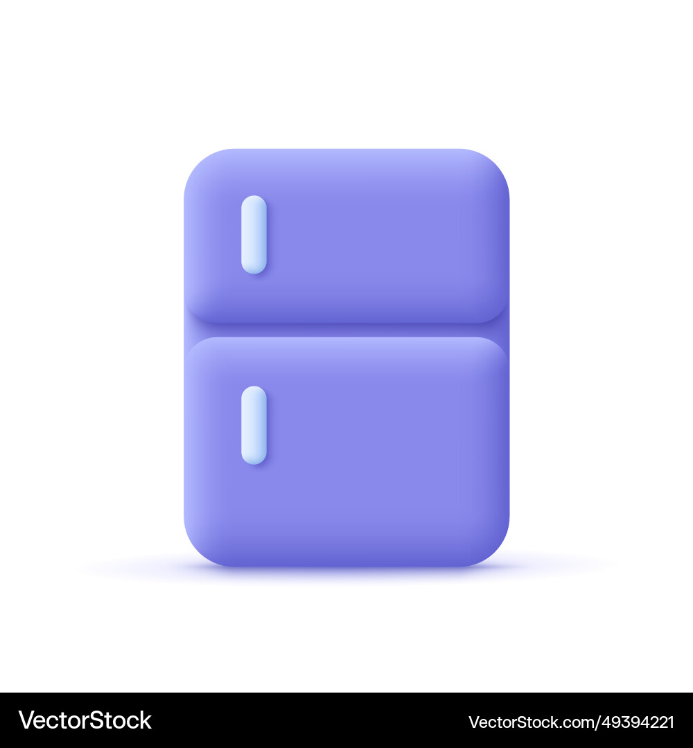 Refrigerator fridge kitchen appliance 3d icon Vector Image