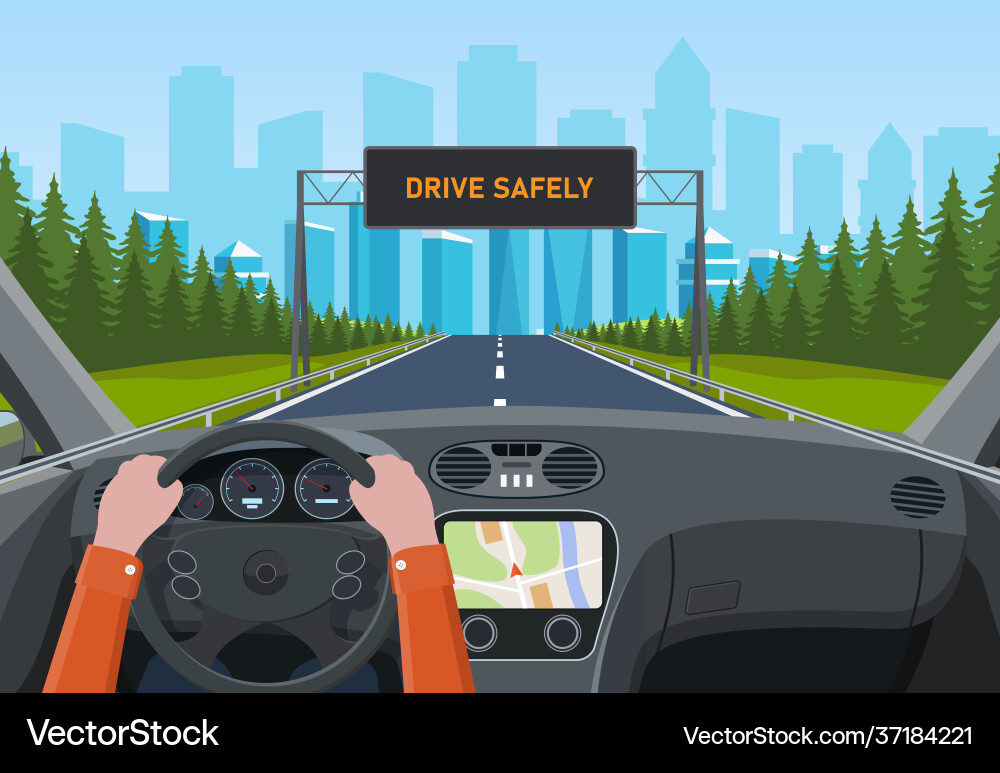 Safe Driving Concept Royalty Free Vector Image