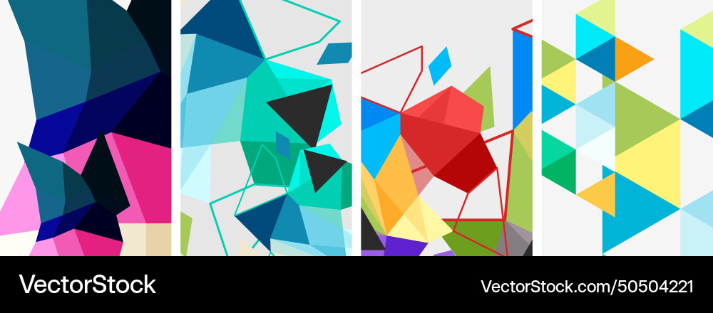 Set of triangle poster backgrounds Royalty Free Vector Image