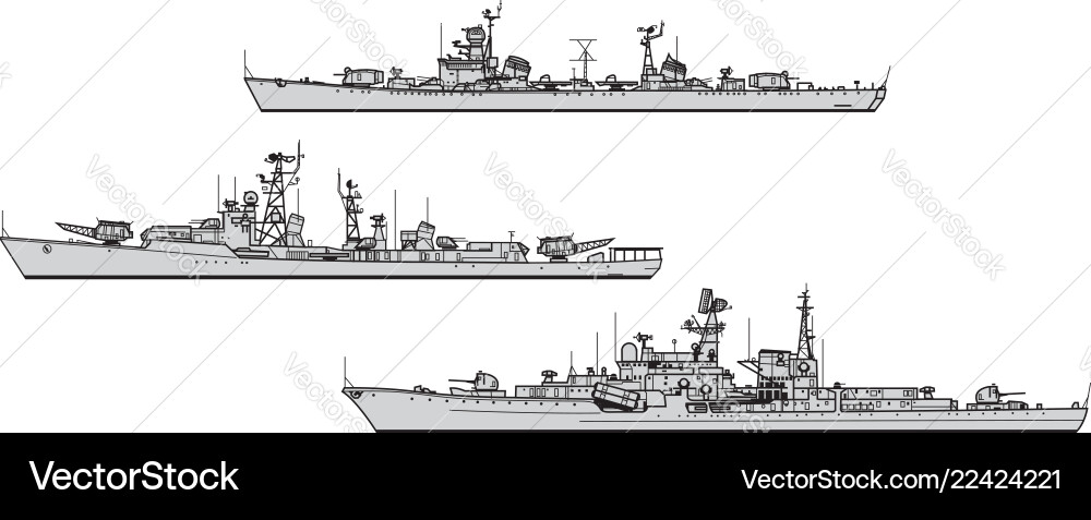 Soviet destroyers Royalty Free Vector Image - VectorStock