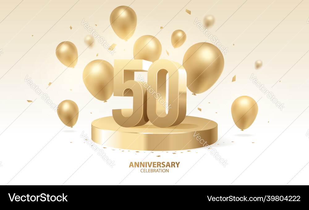 50th anniversary celebration background Royalty Free Vector