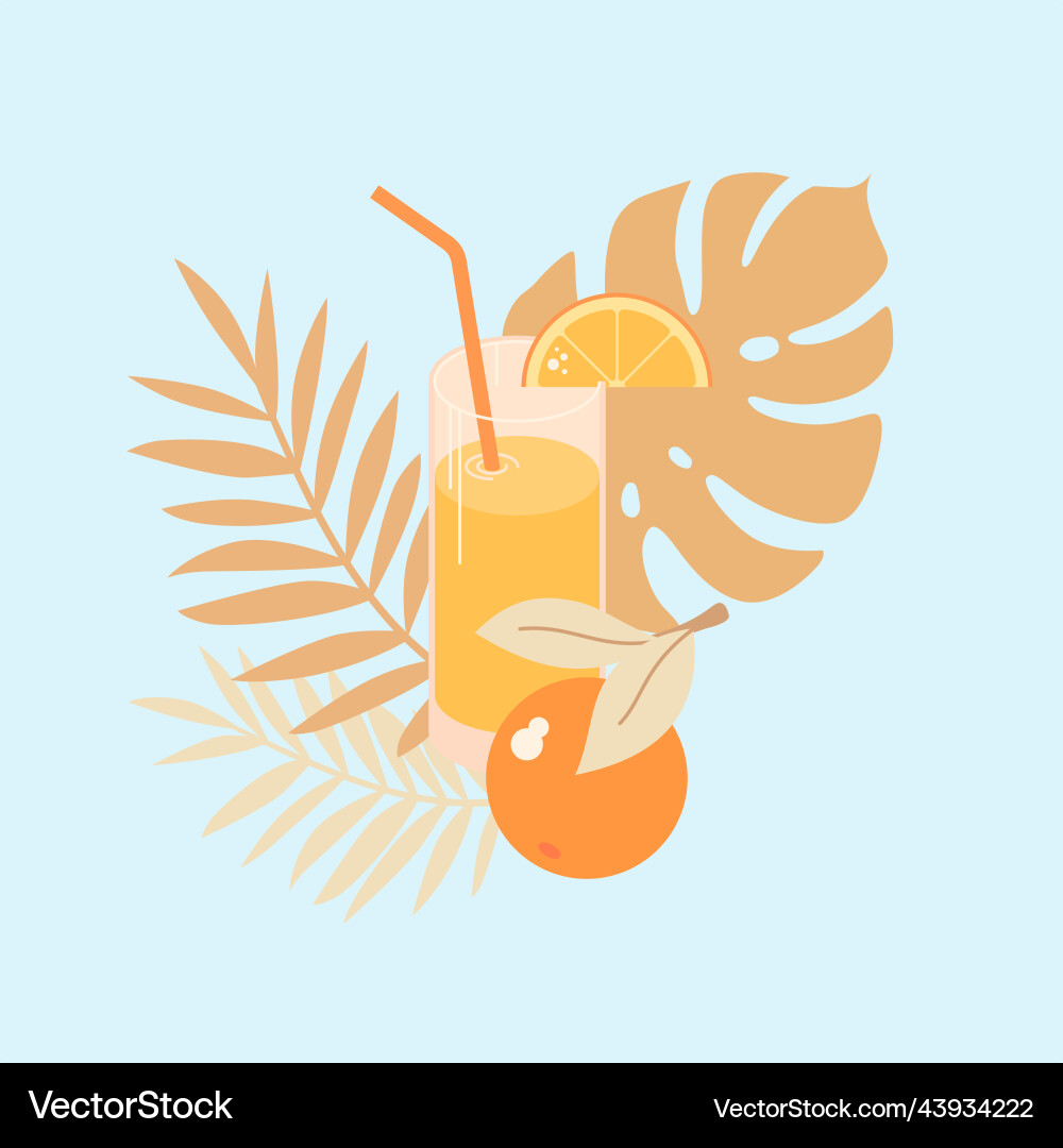 A bright summer poster advertises refreshing Vector Image