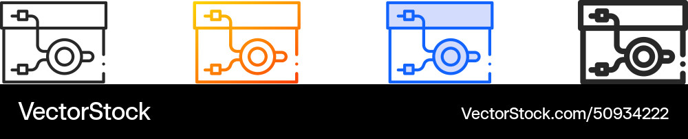 Ballot box iconthin linear gradient blue stroke Vector Image