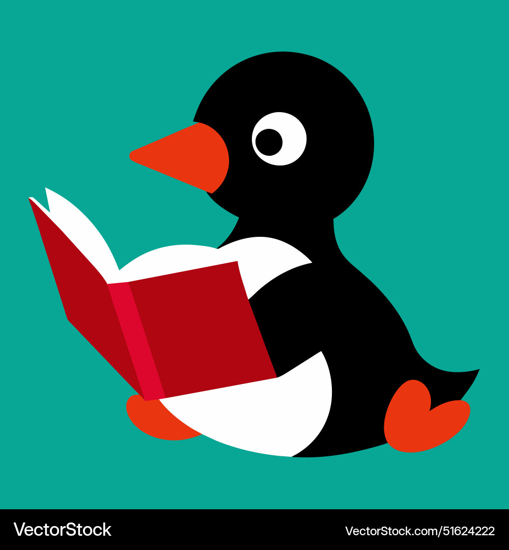 Bufflehead duck reading icon Royalty Free Vector Image