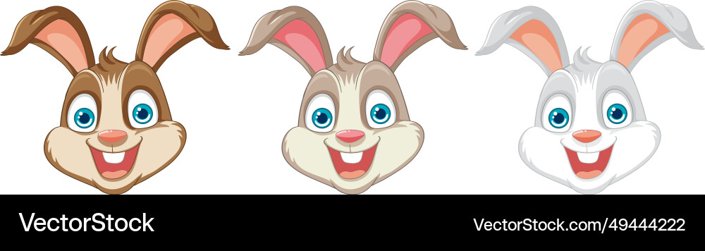 Cheerful rabbit head cartoon Royalty Free Vector Image