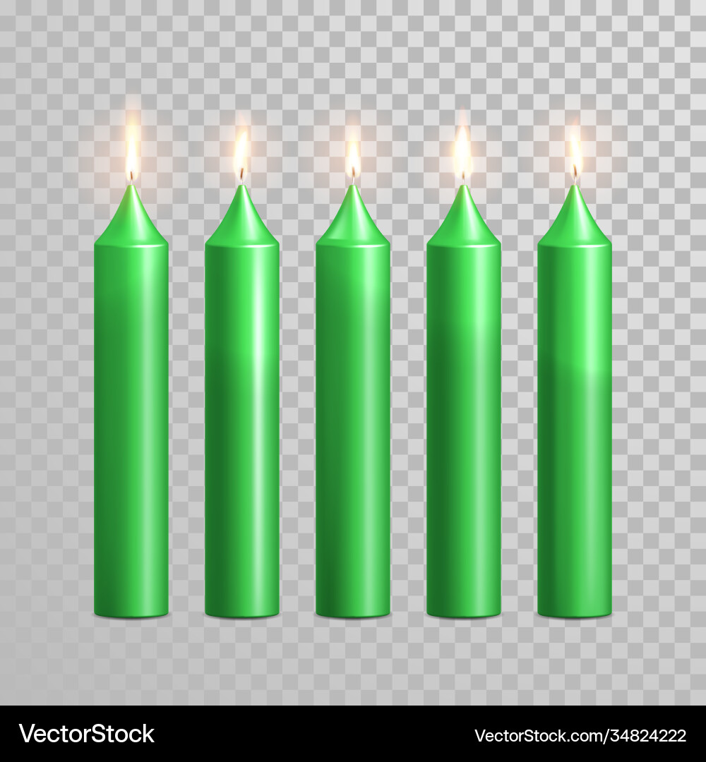 Decorative candle isolated set Royalty Free Vector Image