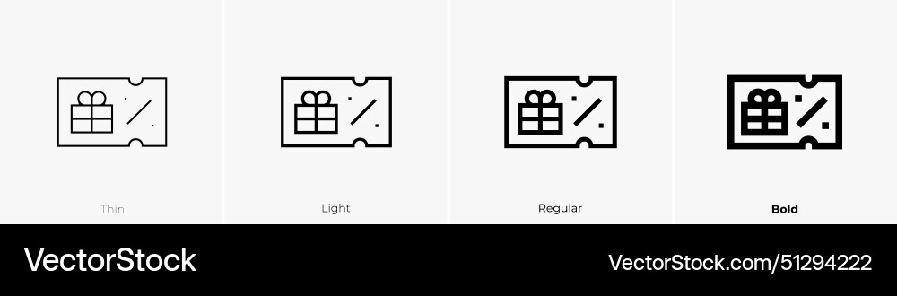 Discount coupon icon thin light regular and bold Vector Image
