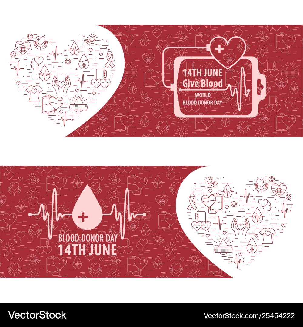 Donation blood day banner Royalty Free Vector Image